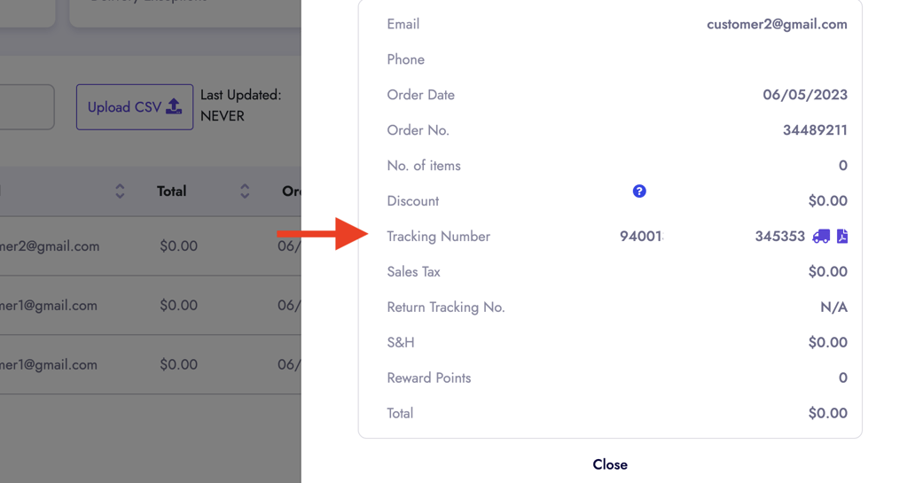 How do I find the tracking number?