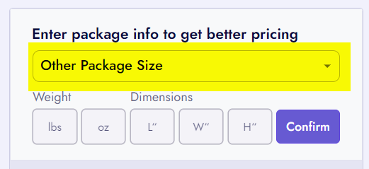 What options are available when shipping with my own packaging?