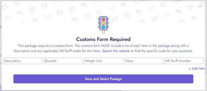 Why do I need a customs form for an APO address?
