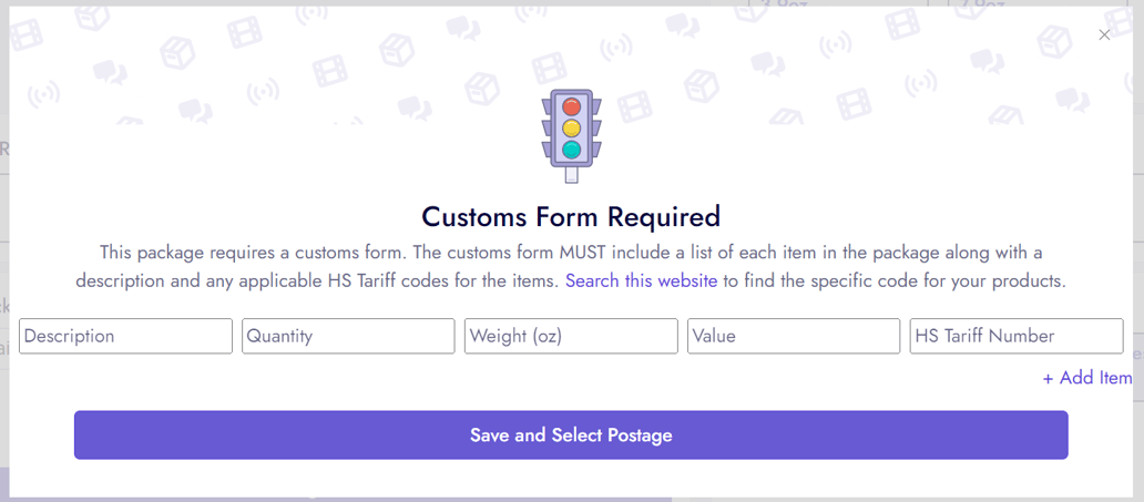 Why do I need a customs form for an APO address?